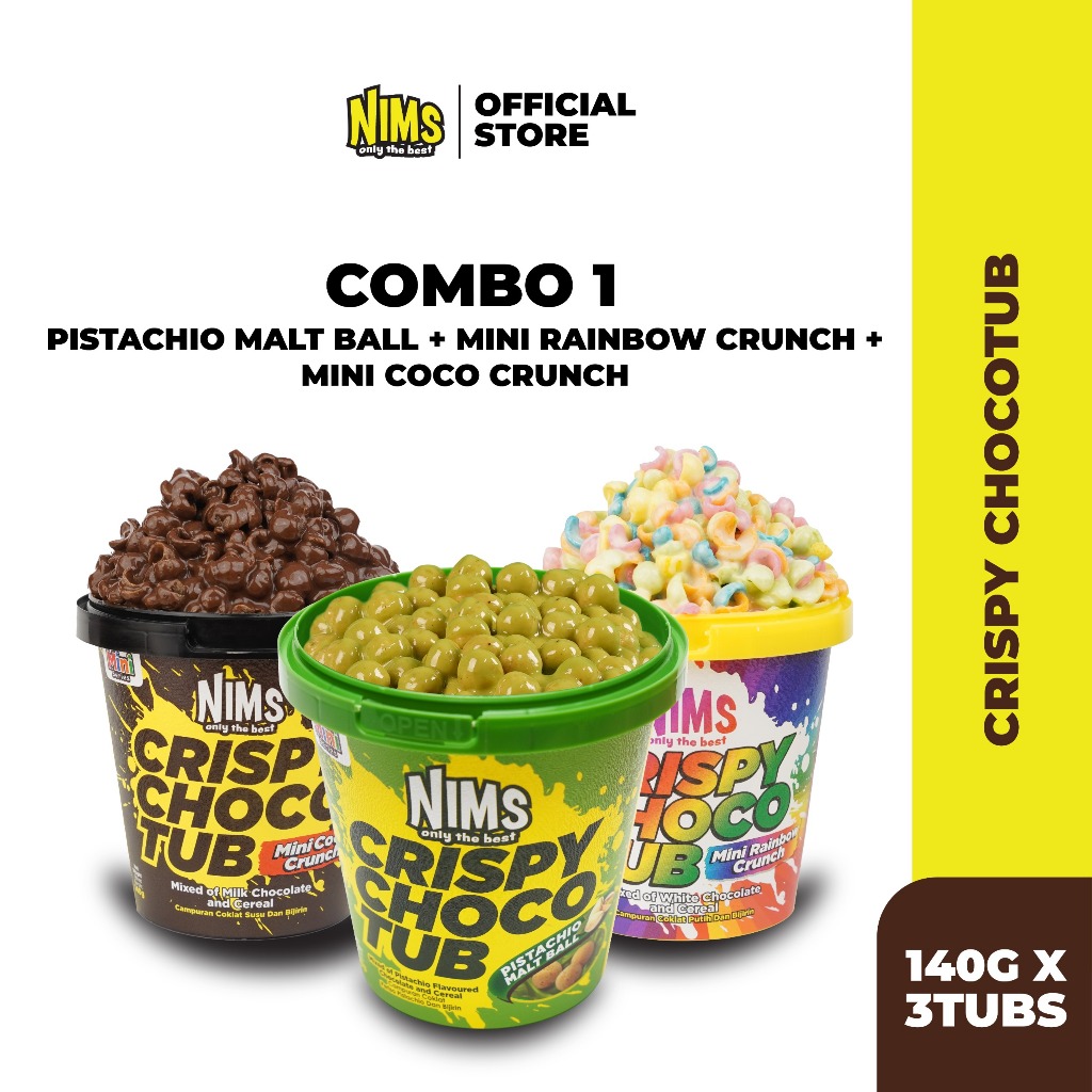 NIMS COMBO NIMS Crispy Chocotub Pistachio Maltballs 140G Snack Trending ...