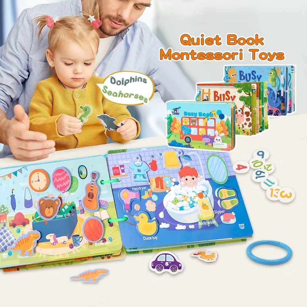 Kids Preschool Mini Busy Book Enlightenment Quiet Book Toys Interactive ...