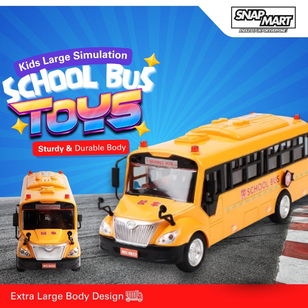 [SNAP MART] 30cm Mainan Bas Large School Bus Toy Light Music Bus Gift ...