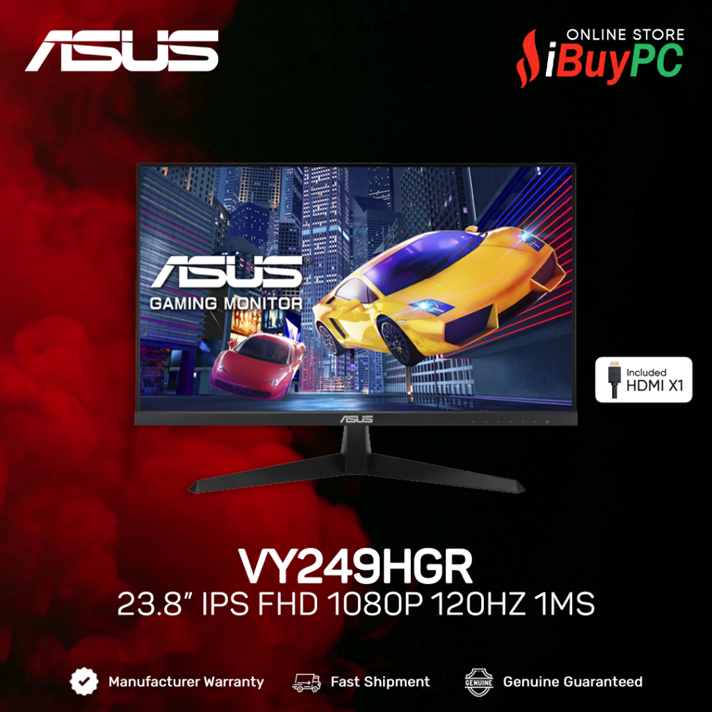 ASUS VY249HGR Eye Care 23.8" IPS FHD 1080P 120Hz 1ms Gaming Monitor ...