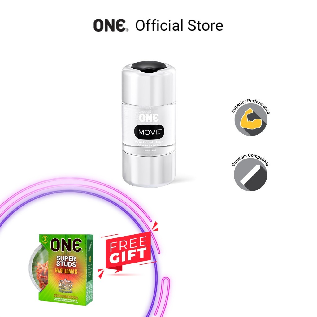 ONE Personal Lubricants Move Silicone Based (100ml) [FOC ONE Super ...