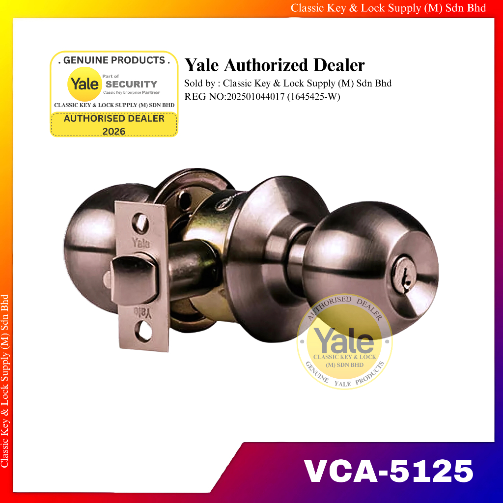 Yale door knob lock VCA-5125 Antique Copper | Shopee Malaysia