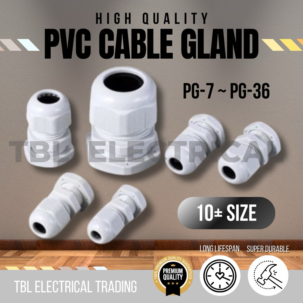 PVC Cable Gland PG 7 / PG 9 / PG 11 / PG 13.5 / PG 16 / PG 19 / PG 21 ...