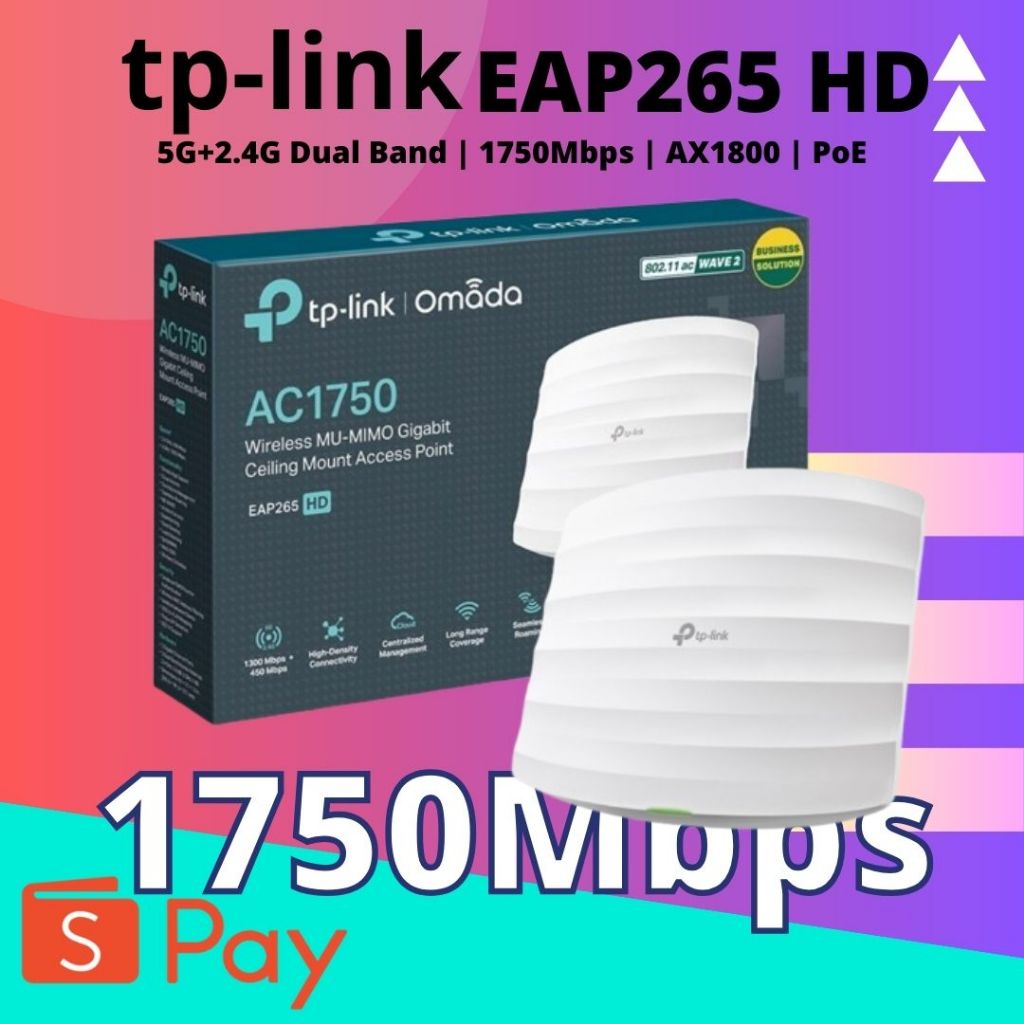 TP-LINK EAP265 HD AC1750 WIRELESS DUAL-BAND MU-MIMO CEILING MOUNT ...