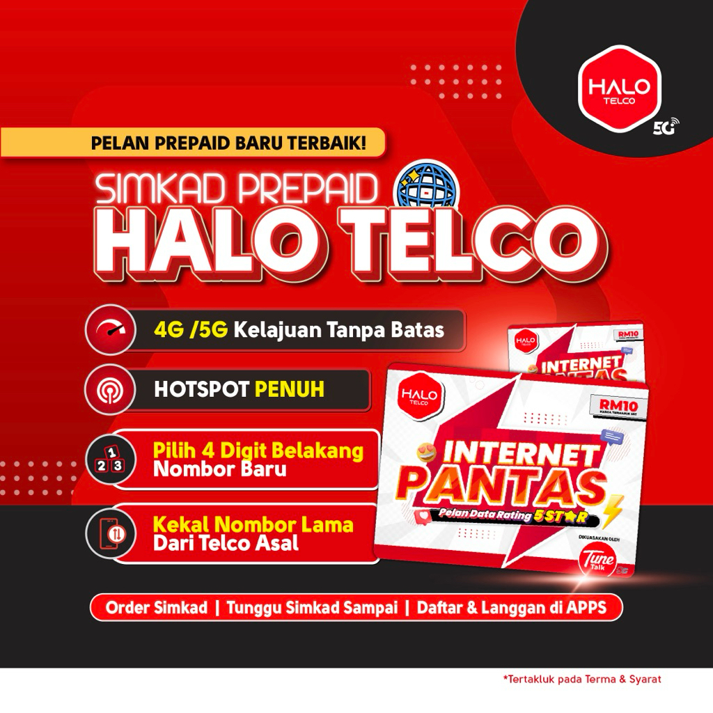 Simkad Tunetalk Halotelco Epik Sim & eSim | Rm35 200Gb | Rm50 500Gb ...