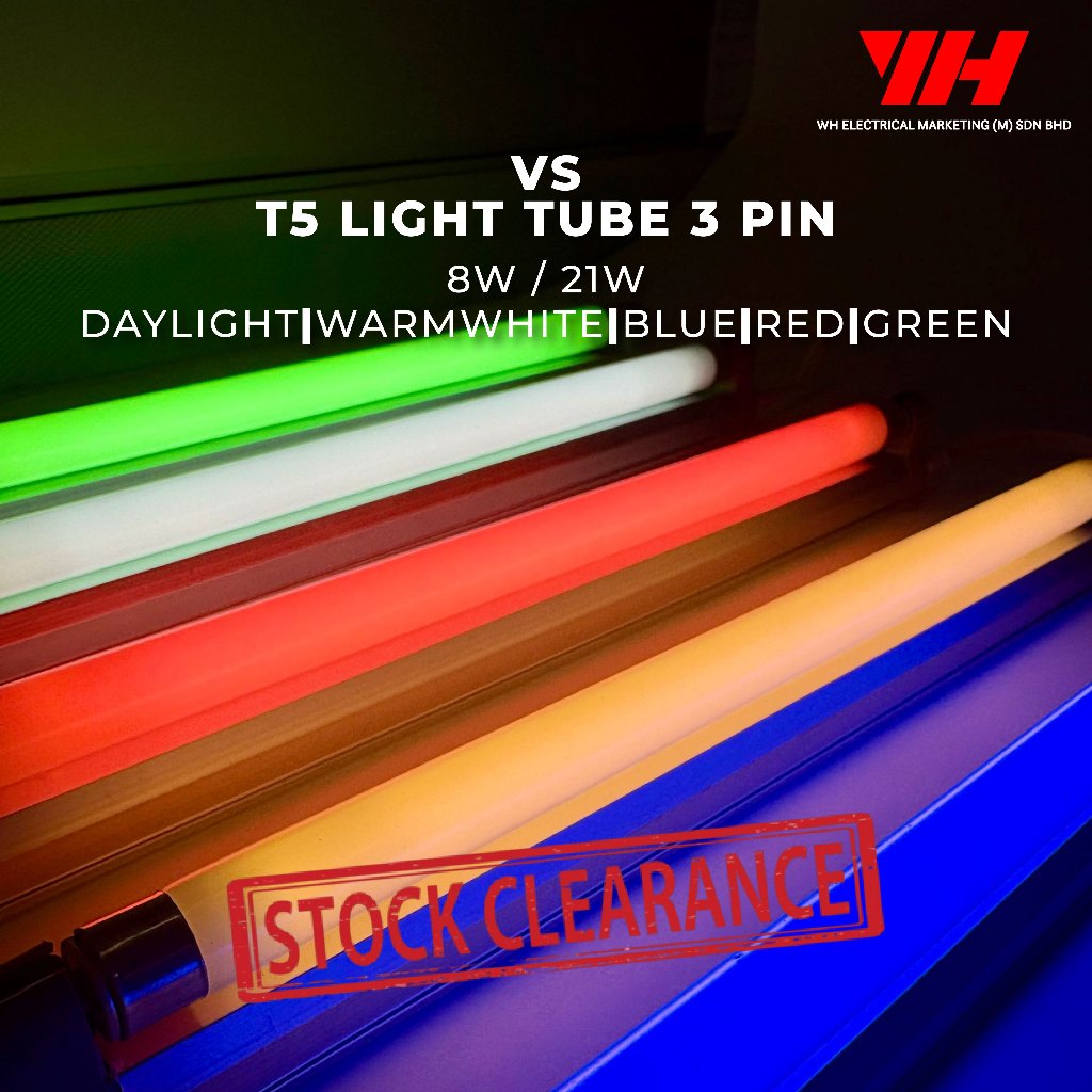 [STOCK CLEARANCE] T5 Tube Fluorescent Wall Light C/W Fitting 3 Pin 8W ...