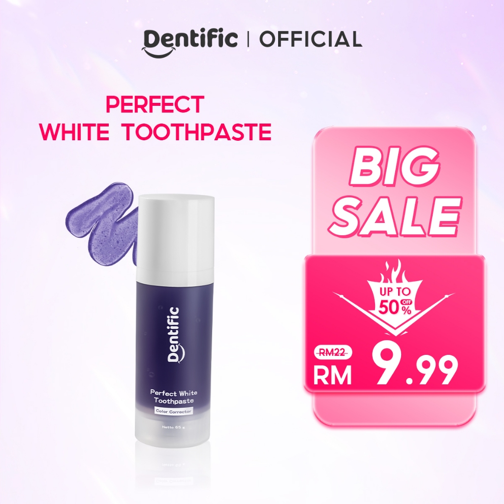 Dentific Perfect White Toothpaste 65g Purple Color Corrector Toothpaste ...