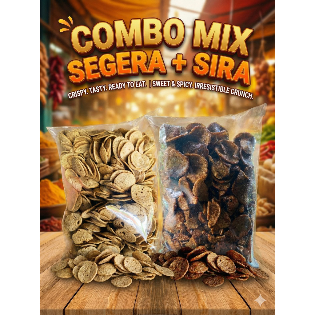 🔥 KOMBO 2 PAKET KEROPOK SEGERA (Sira + Original) | Shopee Malaysia