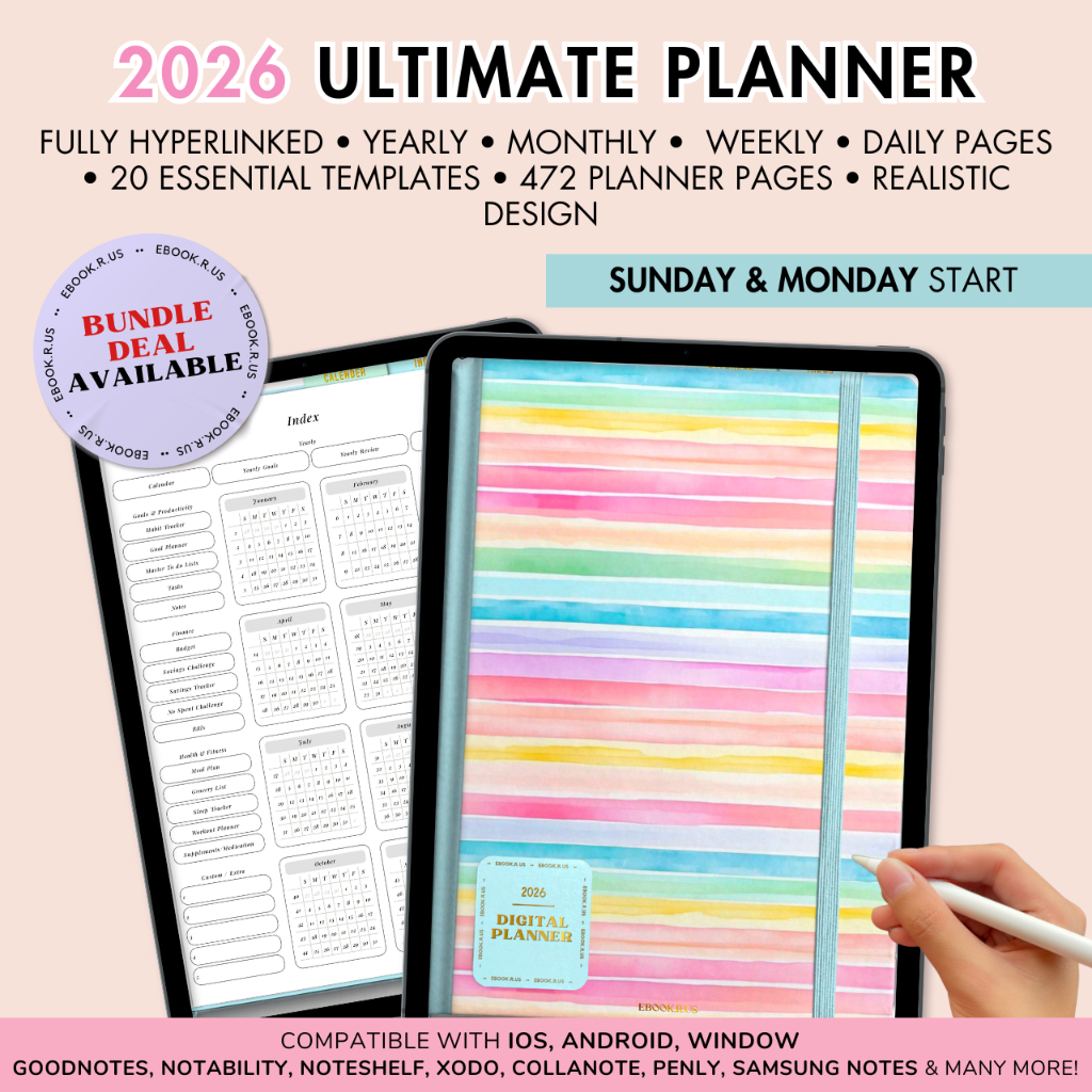2026 Ultimate Portrait Digital Planner Pastel Harmony with 3000 ...