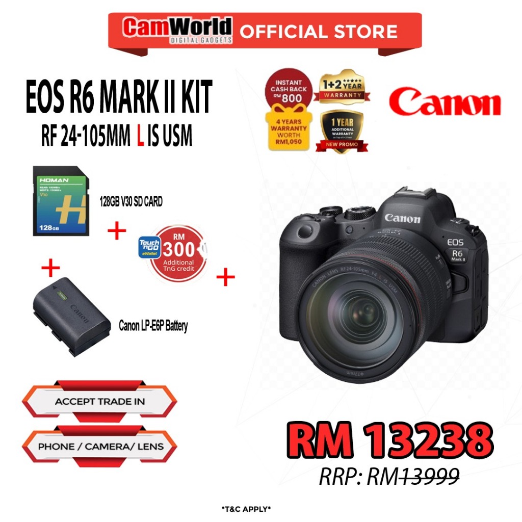 Canon EOS R6 Mark II Kit RF 24-105MM L IS USM ( Canon Malaysia Warranty ...