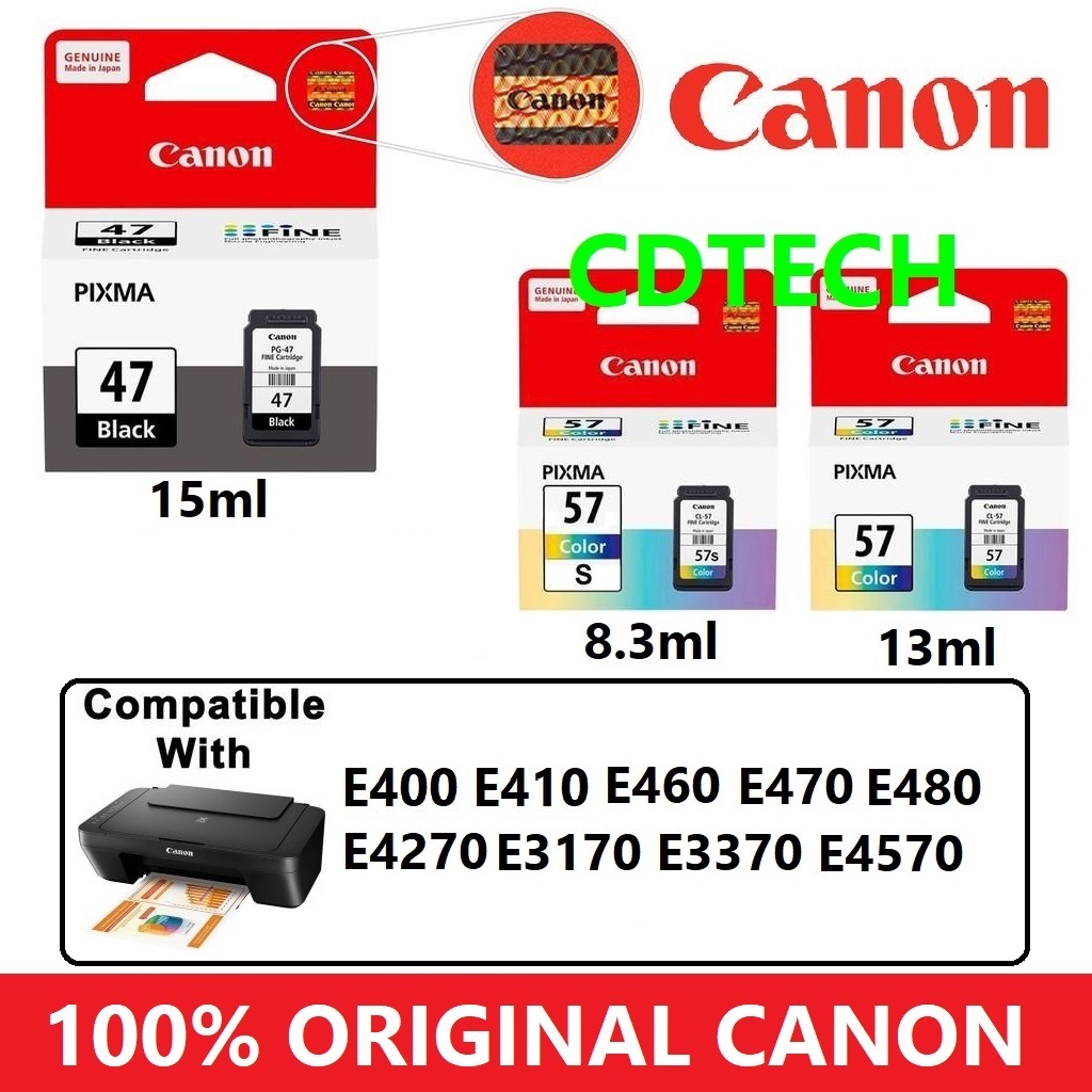 Canon 47 Black + CL-57 Color Ink Cartridge | Shopee Malaysia