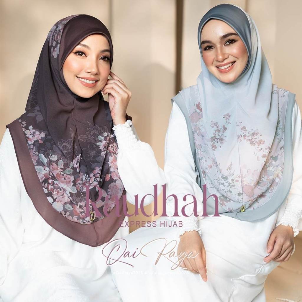 QAIRA HIJAB RAUDHAH PRINTED - express hijab selesa pakai ironless ...