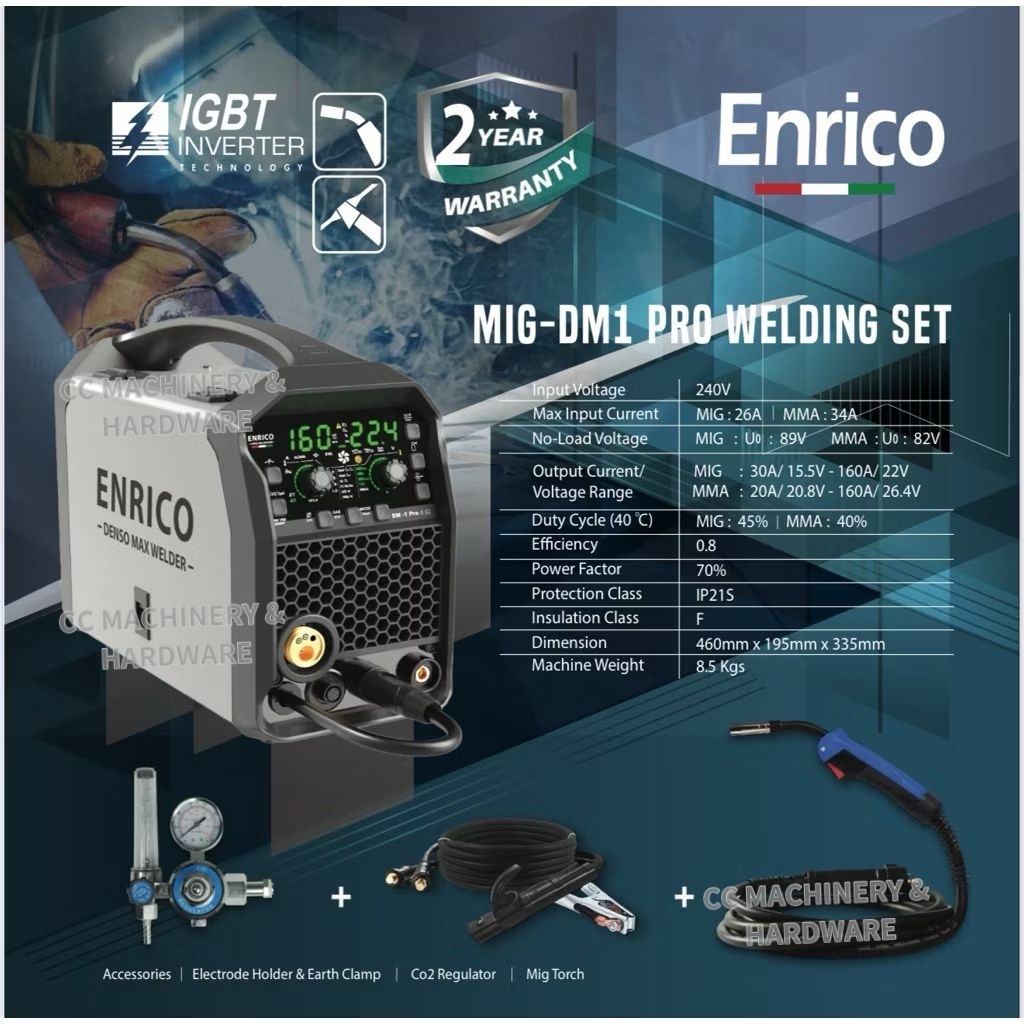 (Ready Stock) ENRICO MIG-DM1 PRO WELDING SET C/W STANDARD ACCESSORIES ...