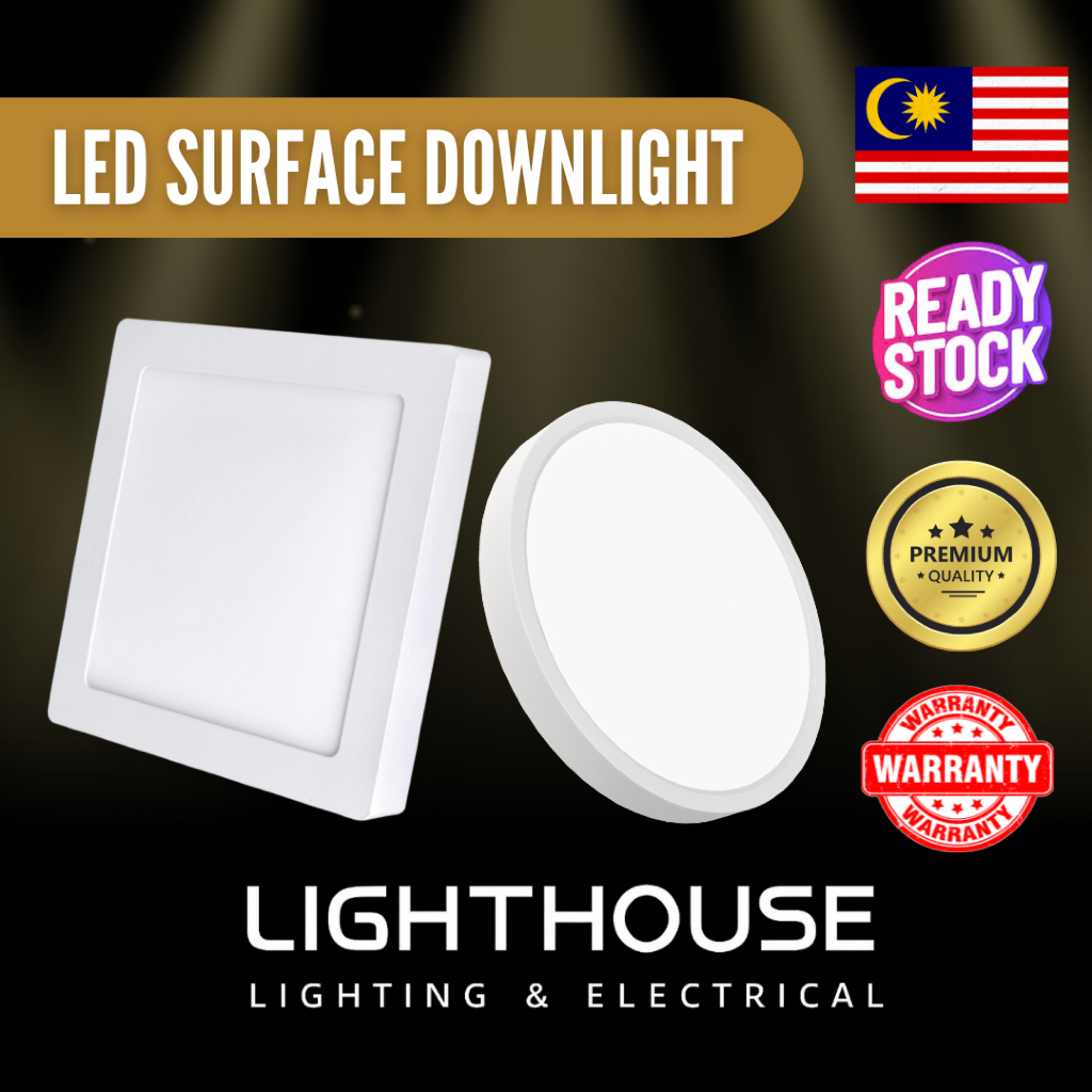 [ READY STOCK 🇲🇾 ] LED Surface Downlight Ceiling Downlight Round / Square ( 6''/8''/12'' ) 18W ...
