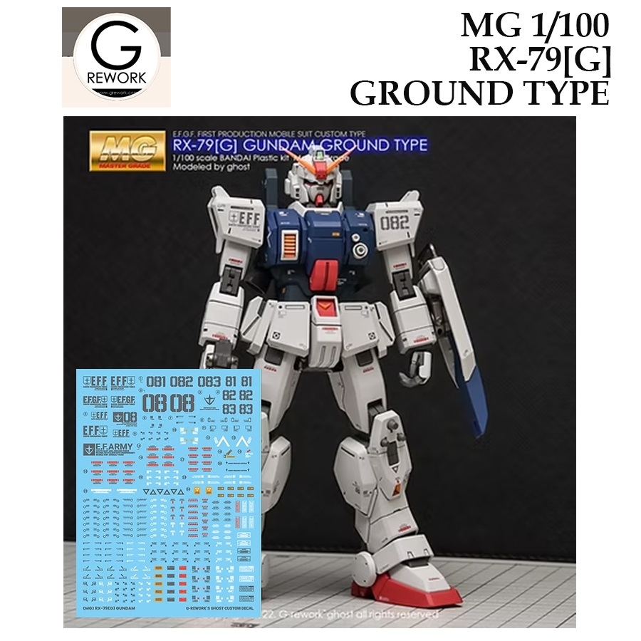 [ G Rework ] MG30 MG 1/100 RX 79[G] GROUND TYPE GUNDAM WATER SLIDE ...