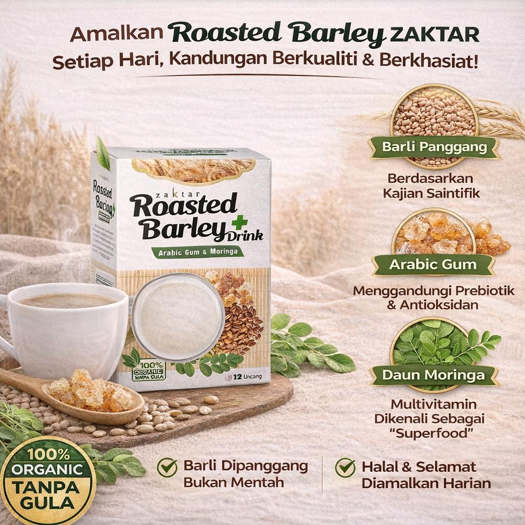 zaktar roasted barley campuran arabic gum dan daun moringga untuk ...