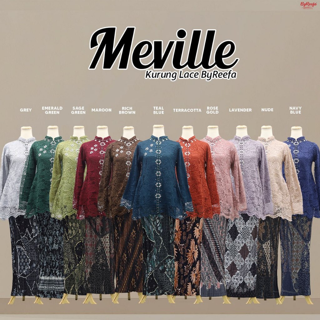 ByReefa | Kurung Lace Meville | Material Premium Lace with Full Lining ...