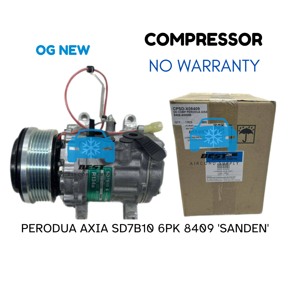 Perodua Axia Air Cond Compressor 💯% Original SANDEN Parts | Shopee Malaysia