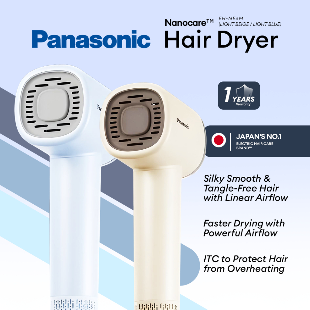 PANASONIC EH-NE6M IONITY HAIR DRYER WITH LINEAR AIRFLOW - 2 COLOURS ...