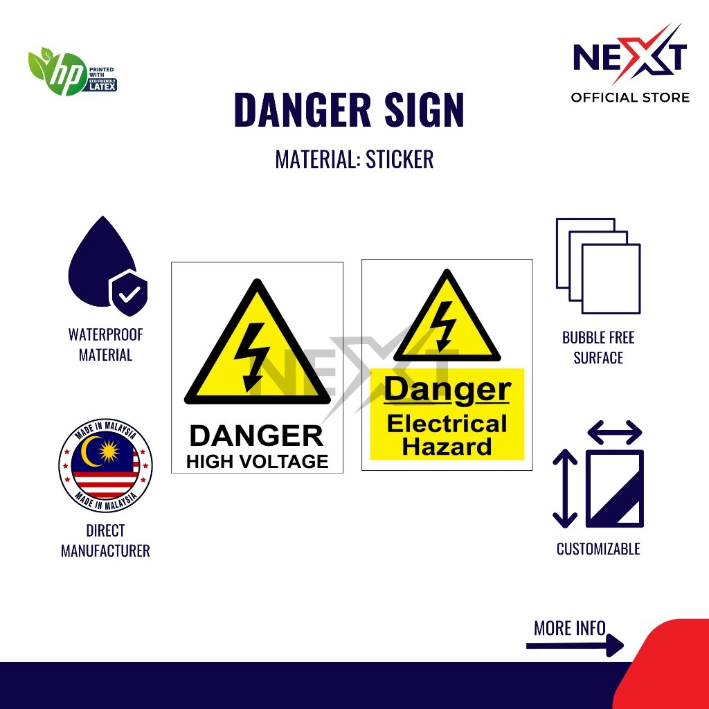 Danger High Voltage / Danger Electrical Hazard Sticker | Shopee Malaysia