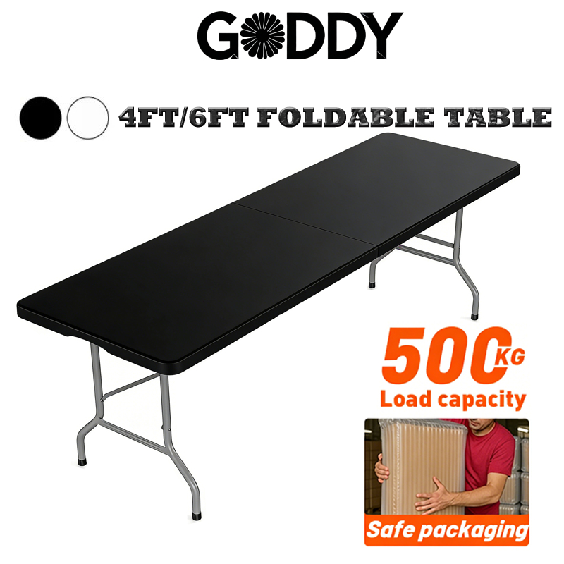 【WTHB】4FT 6FT Meja Lipat Foldable Table Heavy Duty Portable Banquet ...