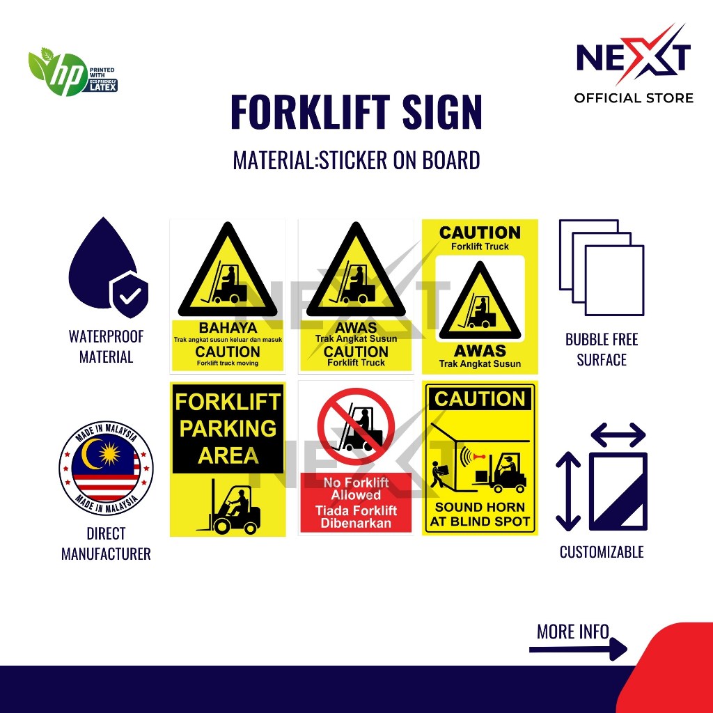 Caution Forklift Sign | No Forklift Allowed | Forklift Parking Area ...