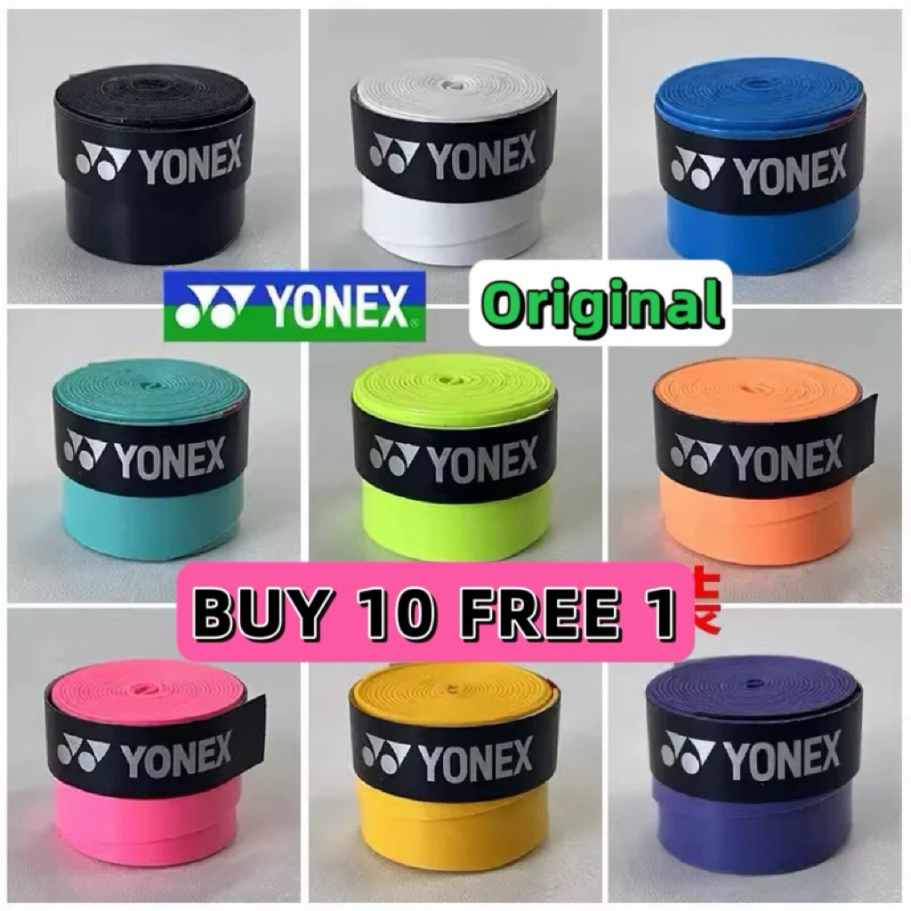 🔥🔥Yonex Overgrip(10 FREE 1 & Cushion Wrap 100cm) | Shopee Malaysia