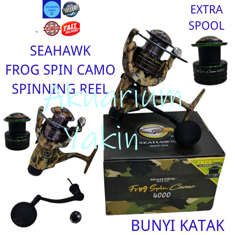 4077 SEAHAWK FROG SPIN CAMO FISHING REEL MESIN PANCING IKAN BUNYI KATAK ...
