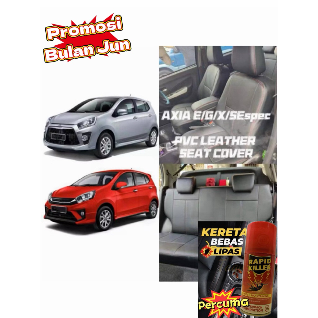 PVC Seat Cover for Axia (G) 2H/R or Axia (SE) 4H/R full set | Shopee ...