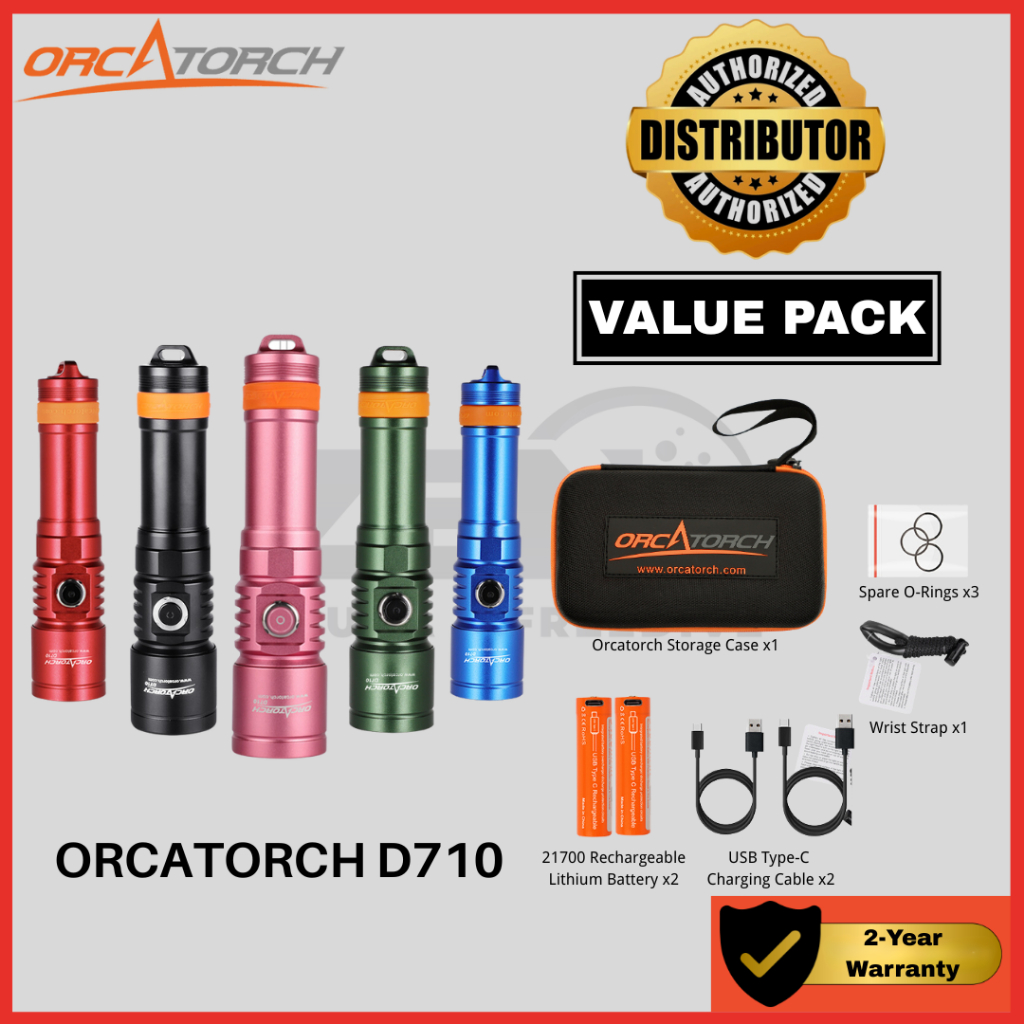 OrcaTorch D710 Pack Dive Light 3,000 lumens Scuba Diving | Shopee Malaysia
