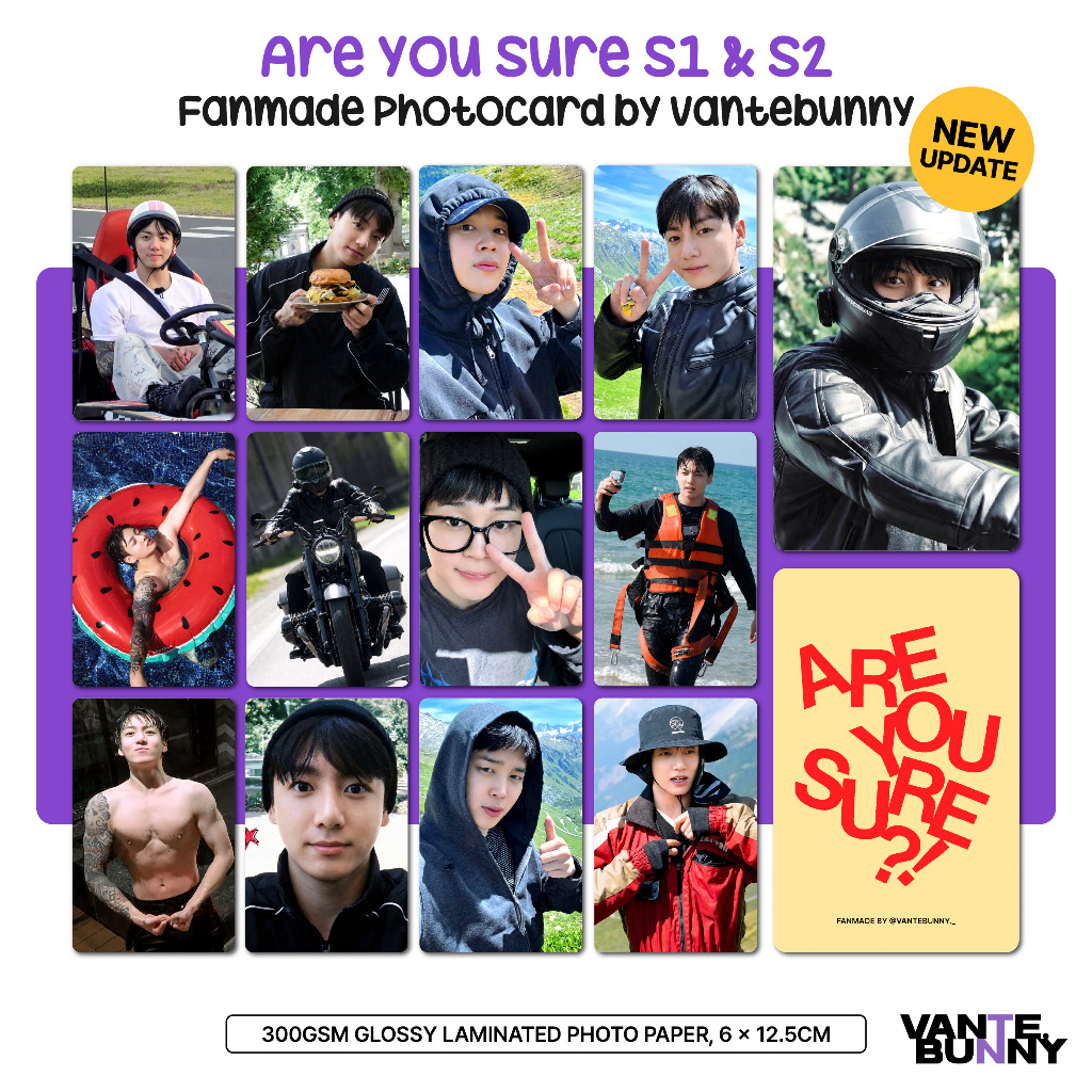 Jungkook Jimin Are You Sure? S1 S2 AYS Photocards | Fanmade Photo Cards ...