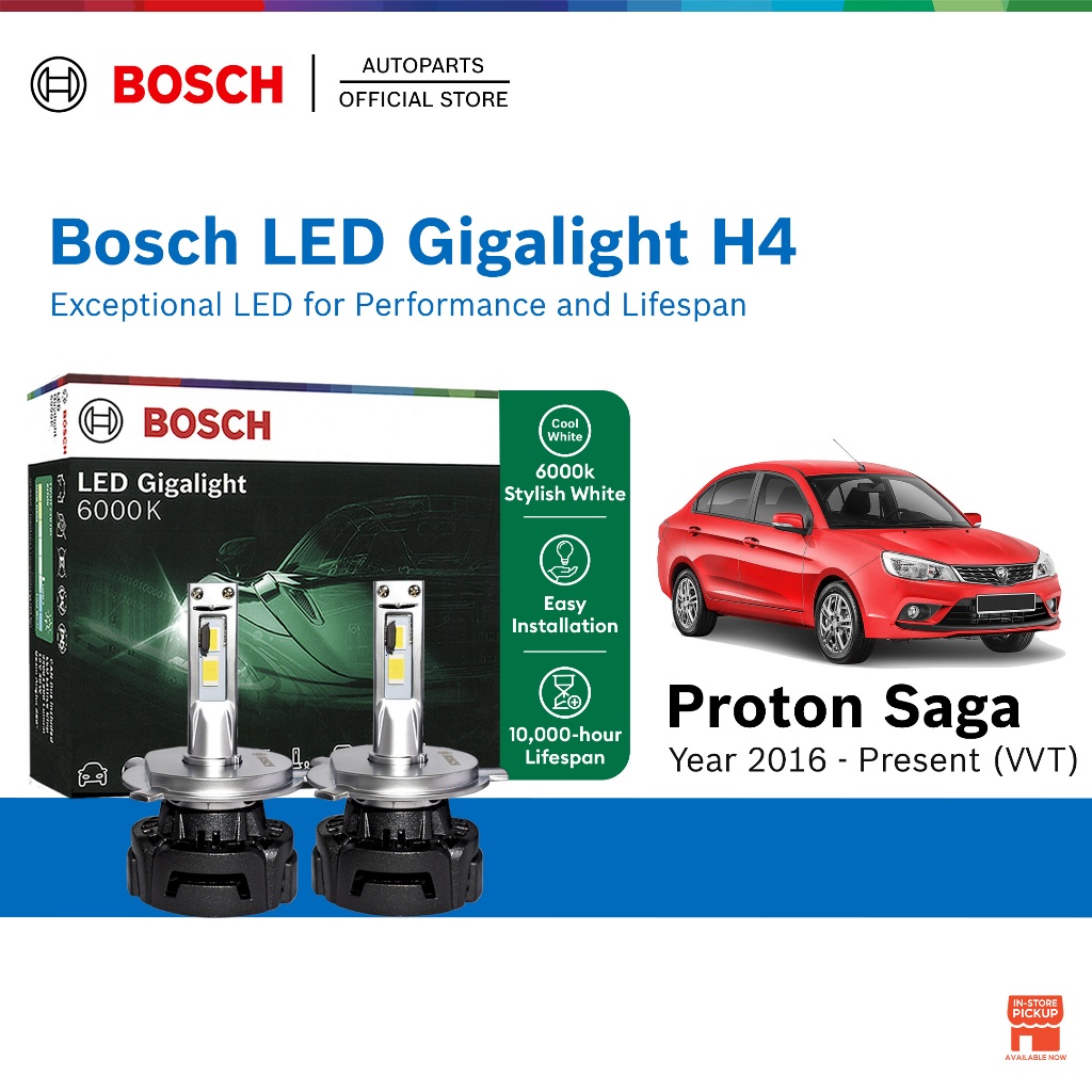 Bosch LED Gigalight 6000K H4 Halogen Headlight Retrofit Bulb + CANBUS ...
