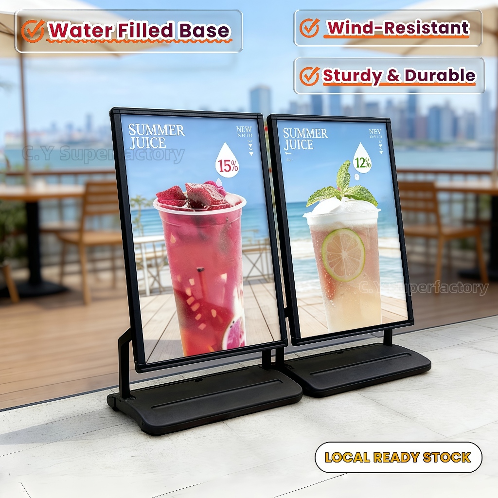 Poster Standee Water Base Outdoor Sign Board Stand Metal Heavy Wind ...