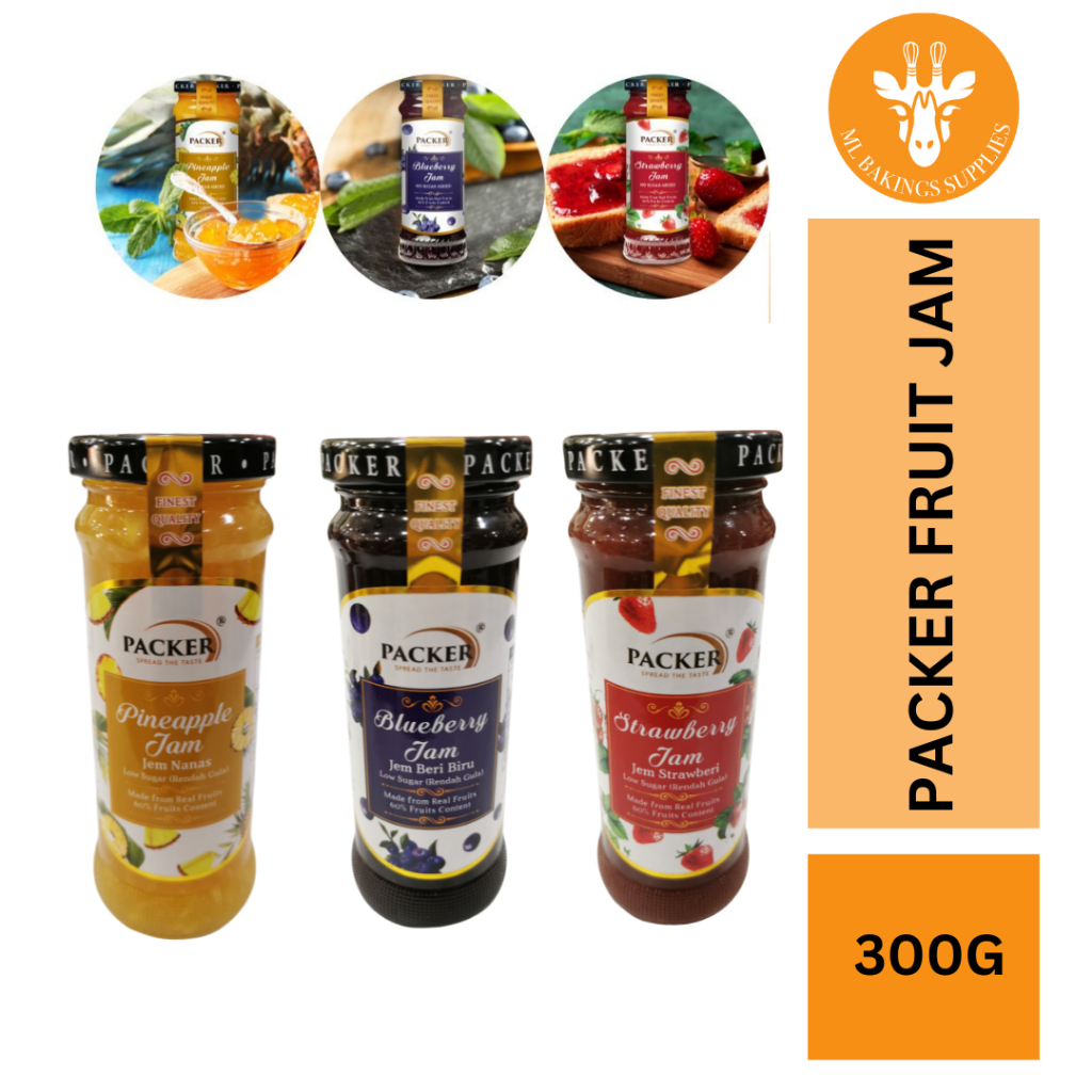[READY STOCK] PACKER Low Sugar added Fruit Jam Jem Blueberry/Strawberry ...
