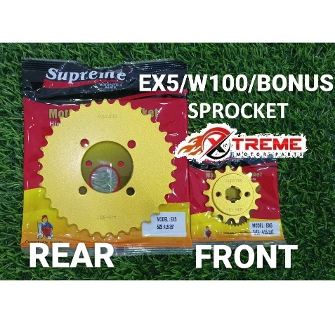 Supreme 415 Sprocket Depan & Belakang EX5 Dream W100 E Bonus MR2 MR3 ...
