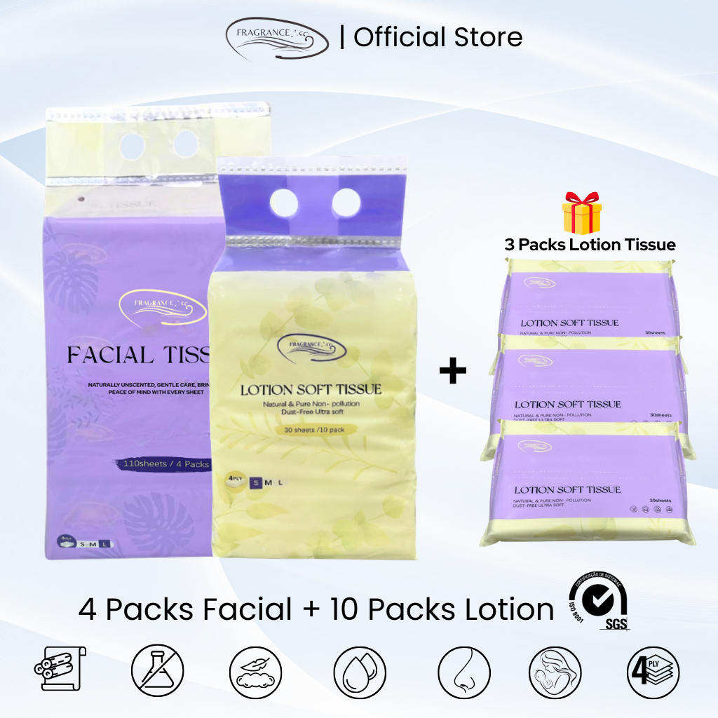 1 Bag FGC Fragrance Facial Tissue (110's x 4 Ply )+ 1 Bag Lotion Baby ...