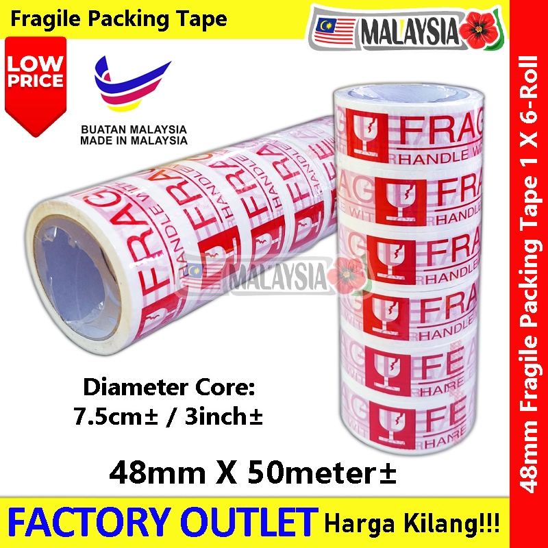 Fragile Tape Handle with Care Awas Mudah Pecah OPP Tape #FragileTape # ...