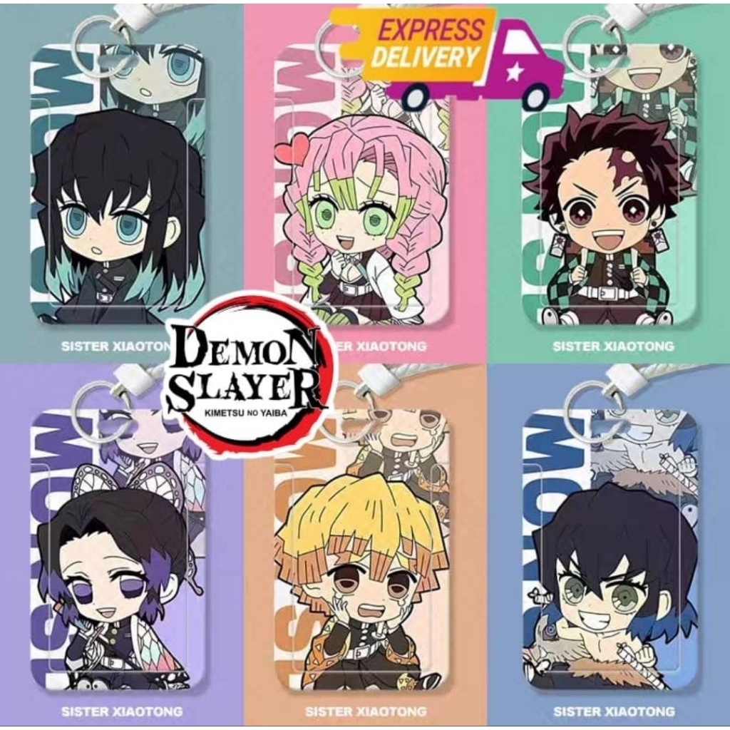 Cute Demon Slayer Anime ID Card Holder Cover Work Card School Card ...