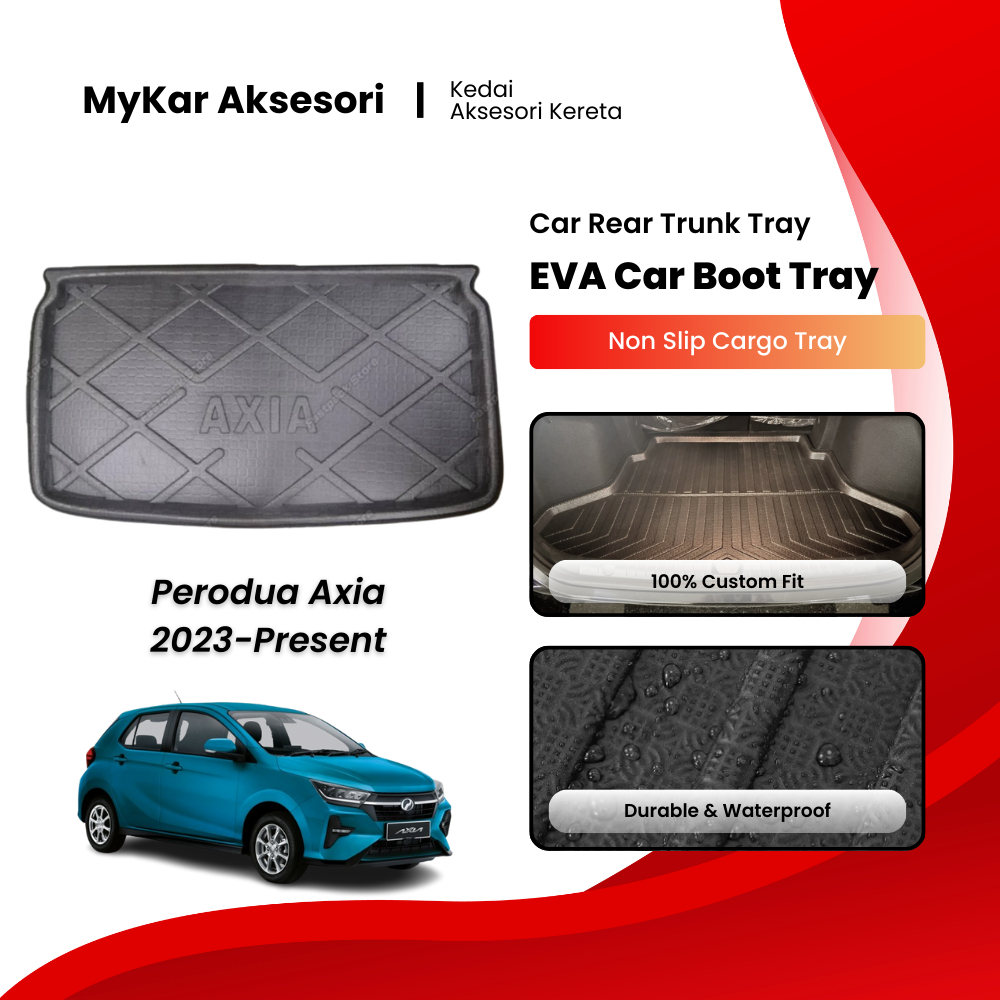 For PERODUA AXIA NEW (2023-NOW) EVA Copolymer Car Boot Tray Trunk Tray ...