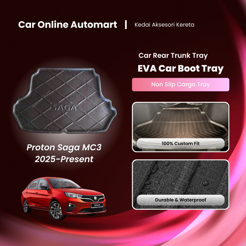 Car Eva luggage boot tray Proton Saga 2016-NEW MC2 & MC3 | Shopee Malaysia