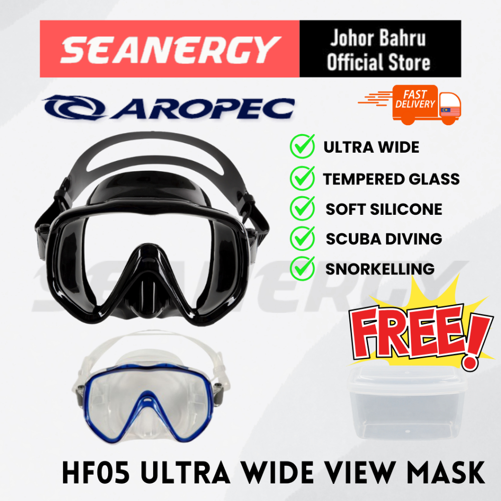 AROPEC M1-HF05 SCUBA DIVING MASK HD ULTRA WIDE VIEW SNORKELING MASK ...