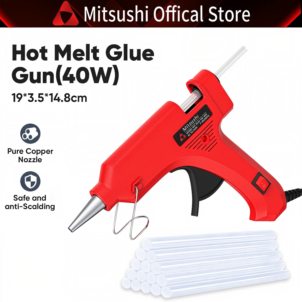 Mitsushi Hot Glue Gun 40W Electric Pistol Gam Panas Tembak Hot Melt ...