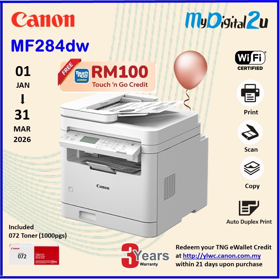 Canon imageCLASS MF284dw Multifunction 3 in1 Wireless Duplex Laser ...