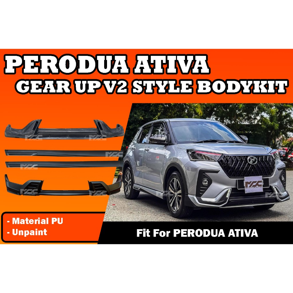 PERODUA ATIVA GEAR UP V2 FULLSET BODYKIT ATIVA GU V2 FRONT SKIRT SIDE ...