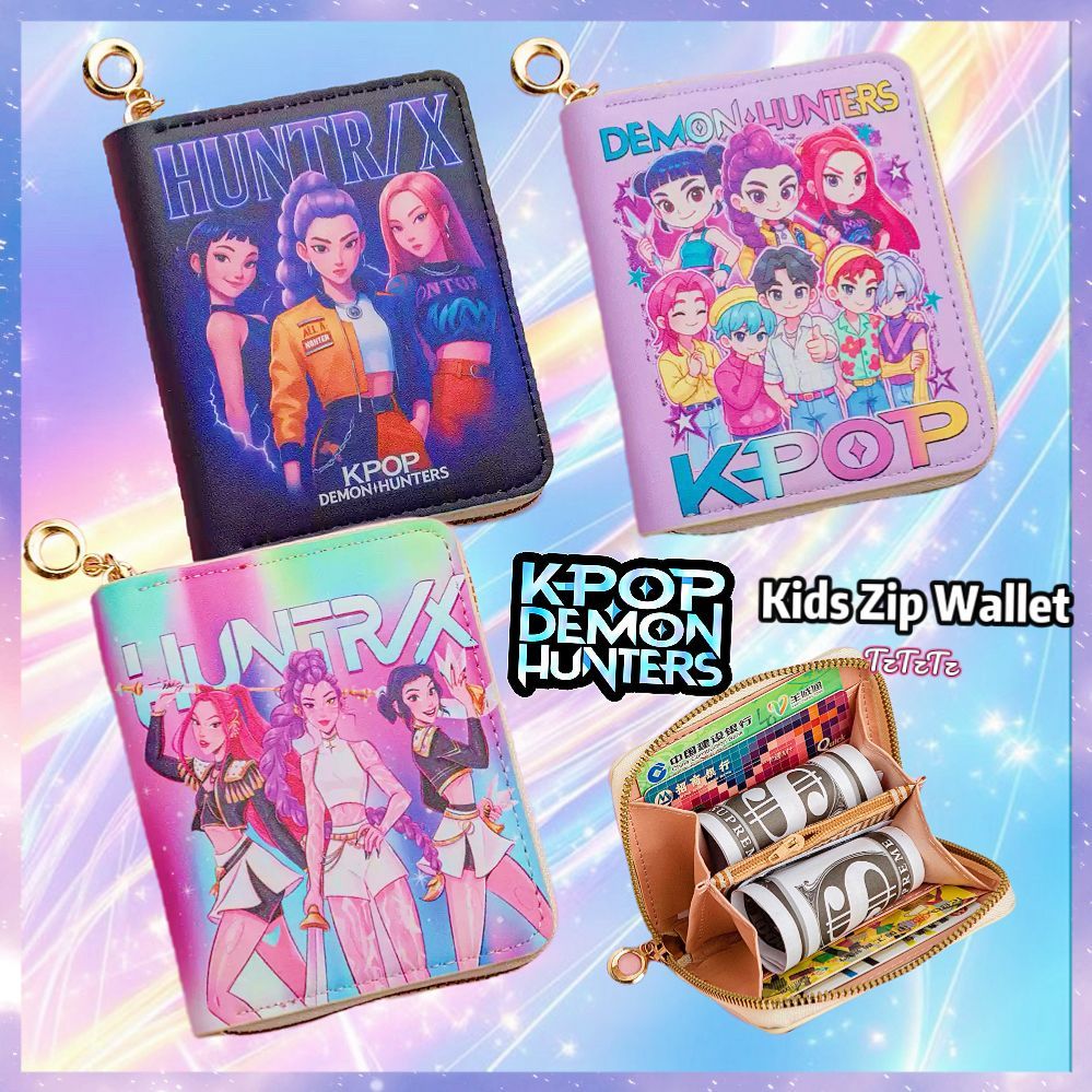 Wallet zip pocket card Huntrix Kpop demon hunters Girl coins Money Bag ...