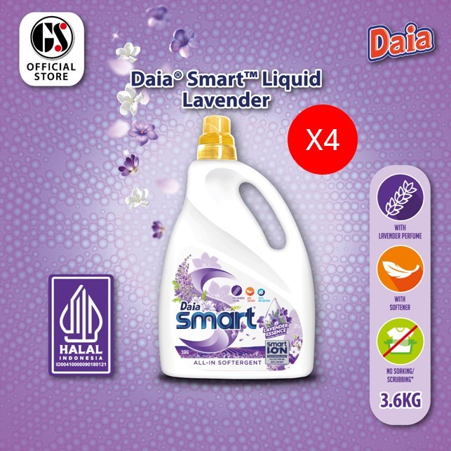 [Carton Deal] DAIA Smart Liquid Softergent Lavender 3.6kg x 4 | Shopee ...