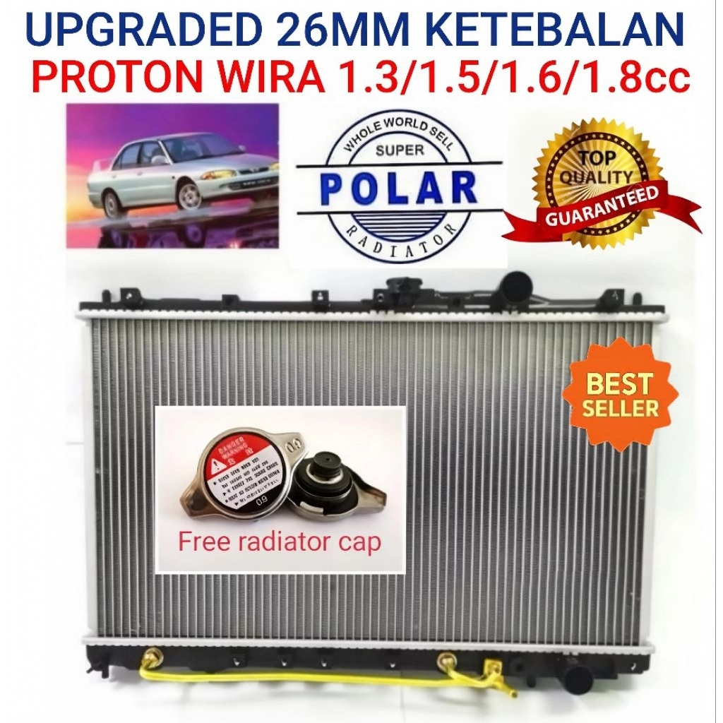 Proton wira 1.3/1.5 /1.6 radiator tangki air Double layer 26mm Brand ...