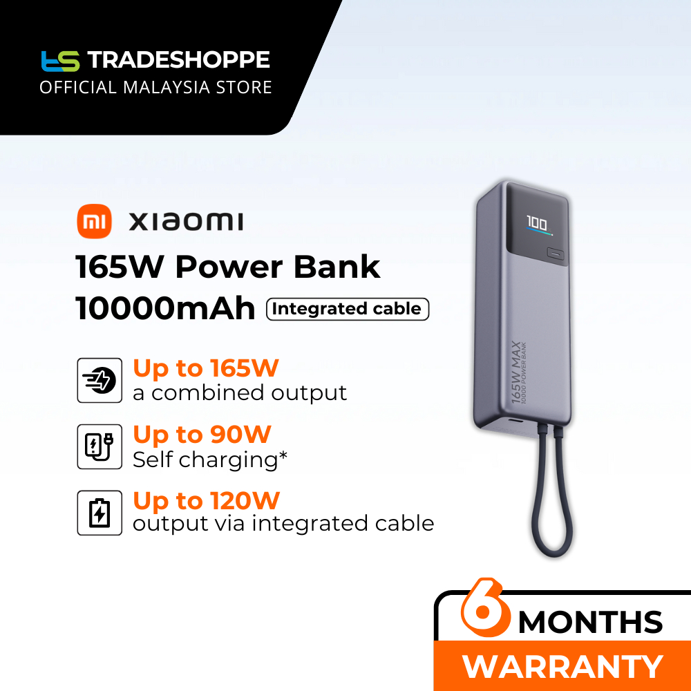 Xiaomi 165W Power Bank 10000mAh (Integrated Cable) | Shopee Malaysia