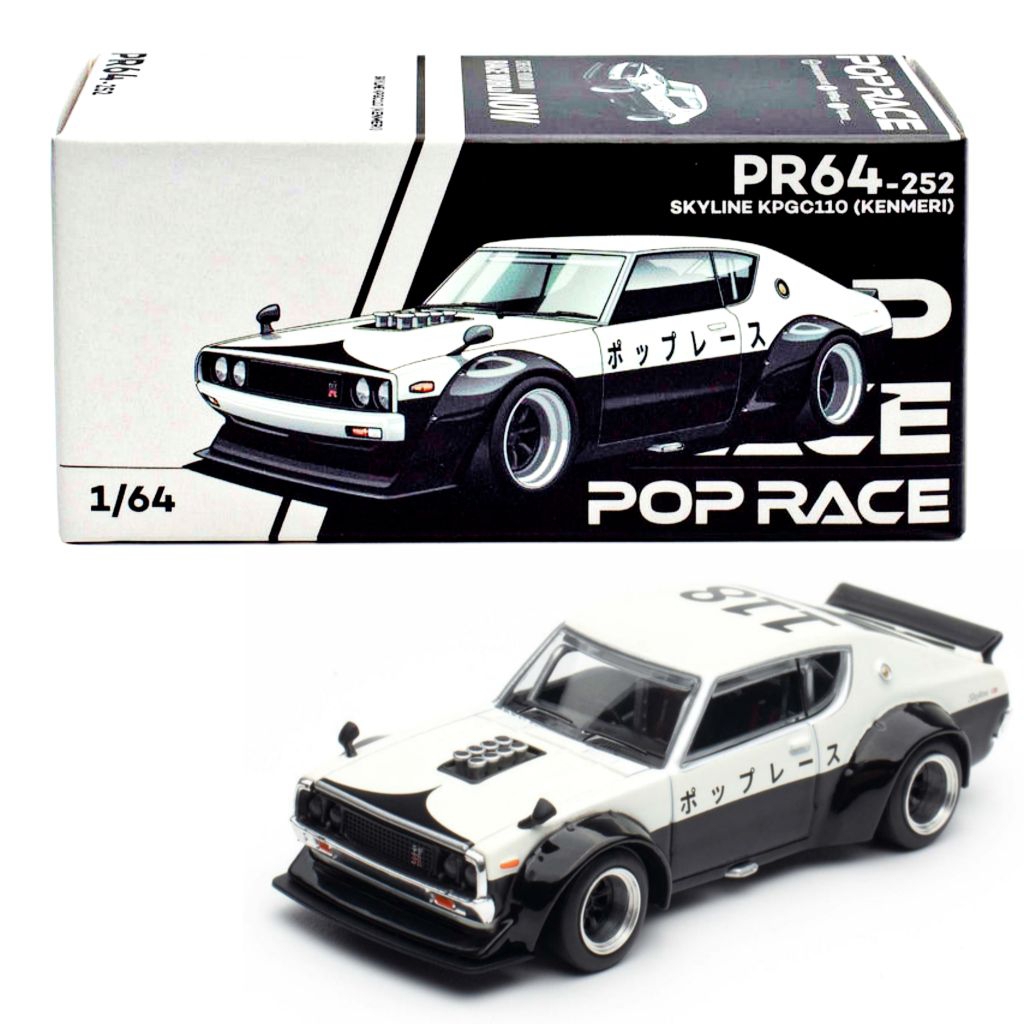 Pop Race 1/64 Nissan Skyline GT-R V8 Drift Kenmeri NPA Style Advan ...