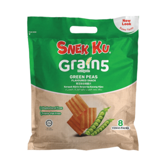 Snek Ku Grain 5 Multigrain Green Peas 16gm*8 | Shopee Malaysia